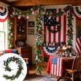70.8 Inch Patriotic Bow Leaf Vine, 4th of July Red White Blue Garland ...
