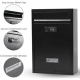 Wall Mounted Mailbox with Combination Lock, Steel Cover Metal MailBox ...