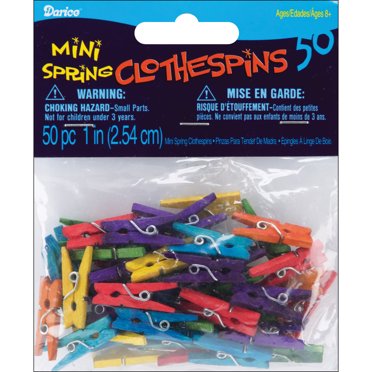 120 Pc Mini Craft Clothespins Wood 1" Small Arts Multi Color Clothes ...