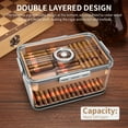 CIGARLOONG Cigar Humidor Large Accommodate 100 Cigars,Built-in Cedar ...