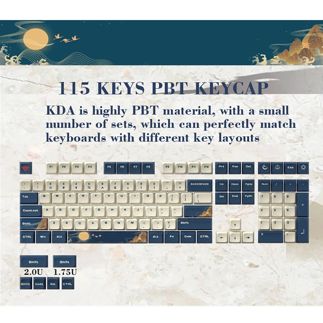 Buy 115 Keys PBT Keycaps Dye Sublimation XDA Mechanical Keyboard ...