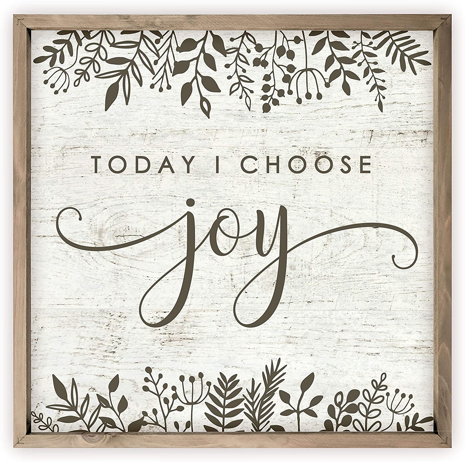 Today I Choose Joy Rustic Framed Wood Farmhouse Wall Sign 12x12 (Frame ...
