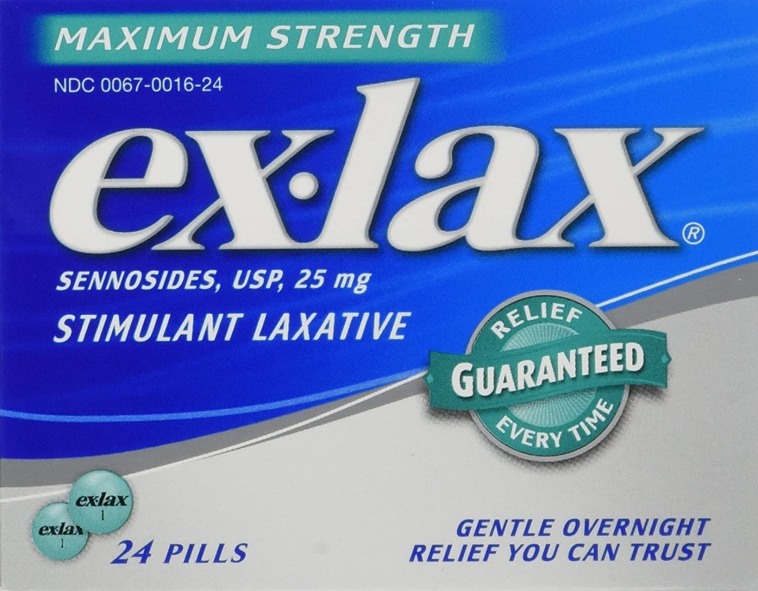 Ex-Lax Maximum Strength Laxative, 24-Count Pills (Pack of 2) - Walmart.com