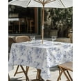Blue Spring Floral Square Outdoor Tablecloth, Waterproof Table Cloth ...