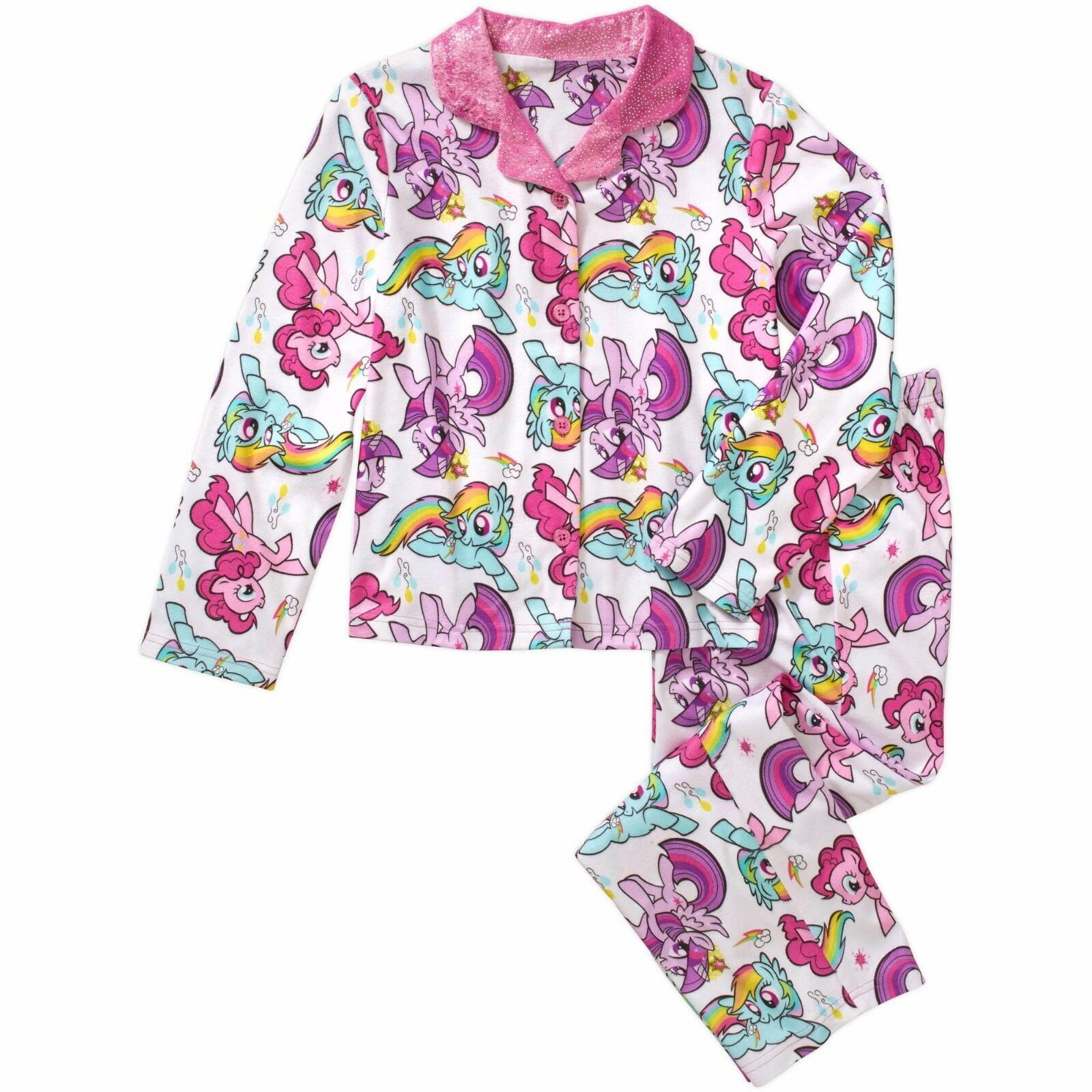 My Little Pony 2 PC Long Sleeve Coat Pajama Set Girl Size 6/6X ...