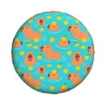 Spare Tire Cover Swim Capybaras Orange Waterproof Sun Protection