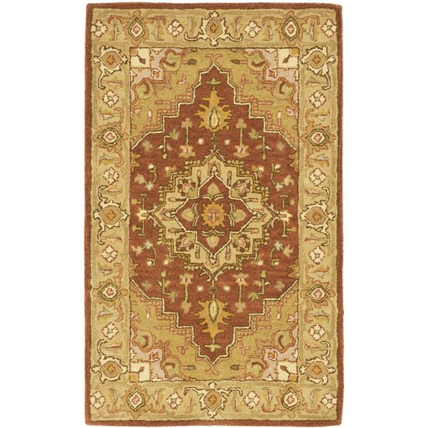 SAFAVIEH Heritage Sheila Traditional Wool Area Rug, Rust/Gold, 2' x 3 ...