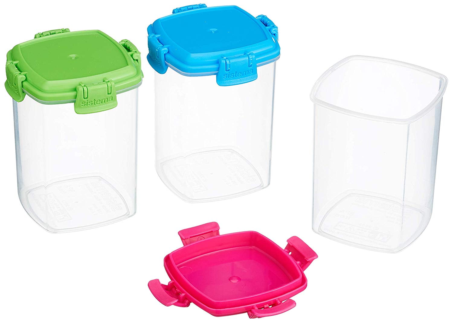 Sistema 21128ZS Medium Knick Knack Snack Container 4.6 oz Multi color 3 ...