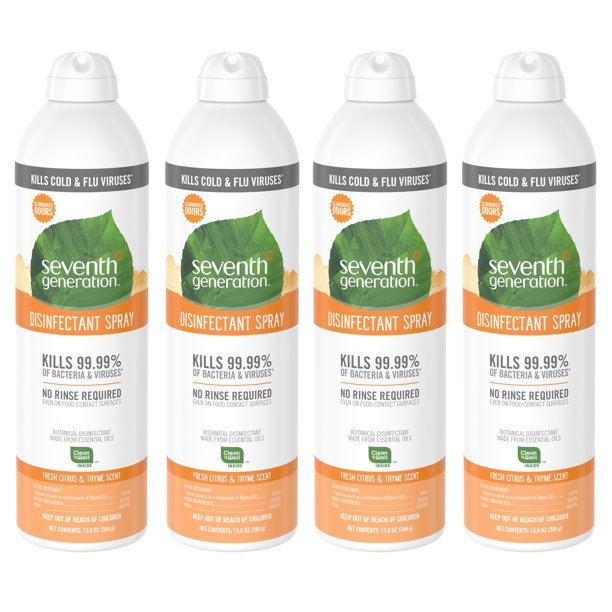 Seventh Generation Disinfectant Spray, Fresh Citrus & Thyme Scent, 13.9 ...