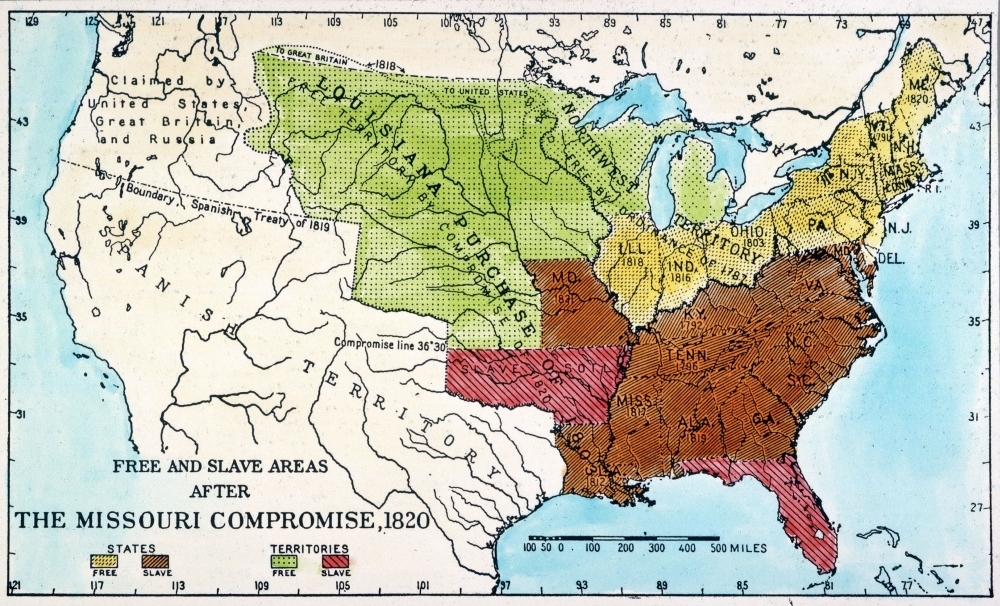 Missouri Compromise 1820 Nmap Of The United States Showing The Free And missouri-compromise-1820-nmap-of-the-united-states-showing-the-free-and