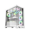 WJCOOLMAN Prism Pro White Gaming PC Case, Panoramic Dual-Side Tempered ...