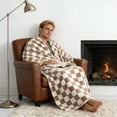 Checkered Flannel Blanket, Black and White Squares Pattern, Soft Cozy ...