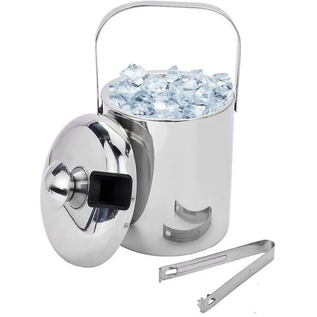Ice Bucket 1.3l Stainless Steel Ice Bucket Double-deck Ice Cube ...