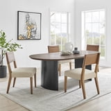 "New Pacific Direct Large Modern Wood Room Table, Conway 86.5"" Oval ...