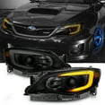 AKKON - [C-Style] [Black Smoked] For 08-14 Subaru Impreza WRX LED DRL ...