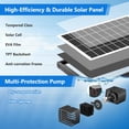 6.5W Solar Fountain Pump with 3600mAh Battery, Solar Water Fountain ...
