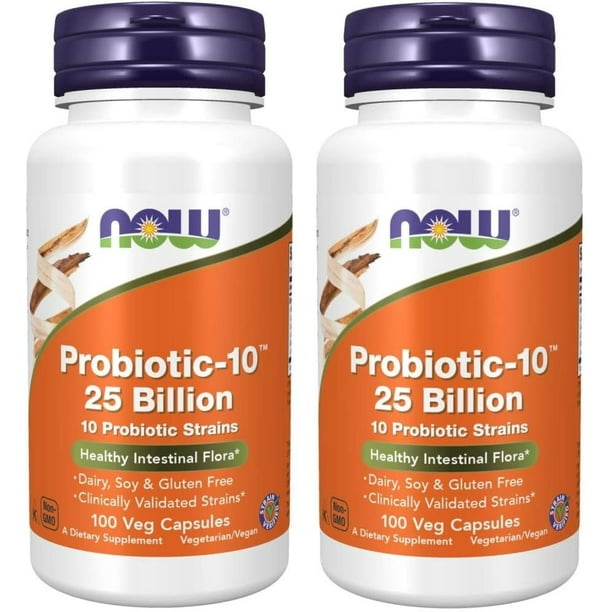 Probiotic NOW Probiotic-10 25 mil millones 100 Cápsulas Vegetales ...