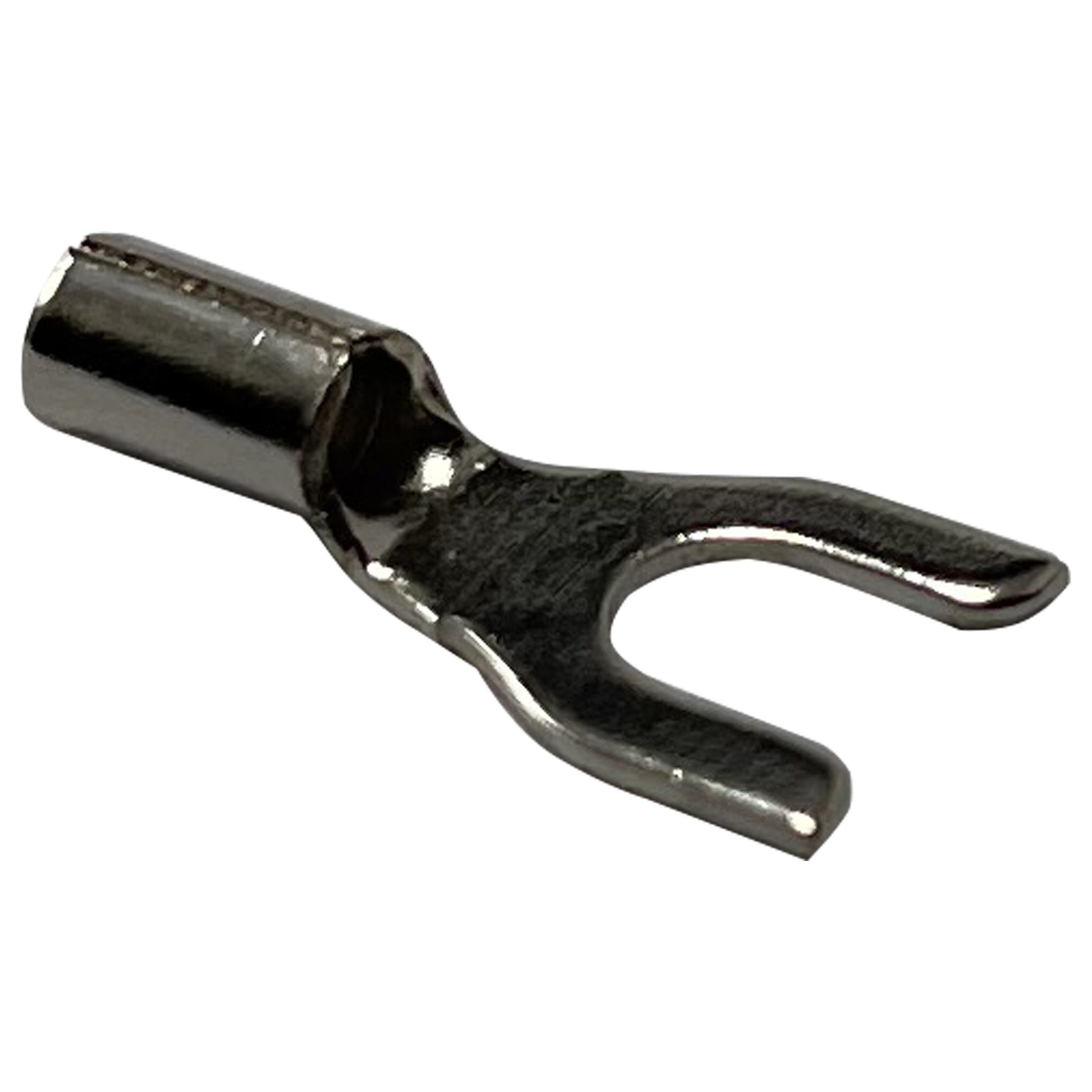 (100) High Temperature Non-Insulated Spade Connector 16-14 Gauge AWG 8# Stud Electrical Wire ...