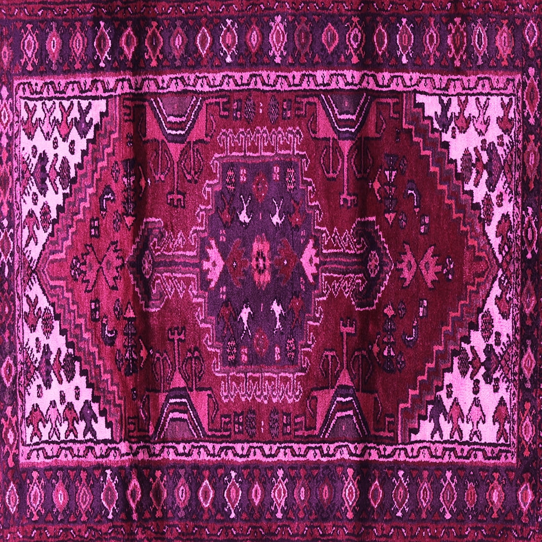 Ahgly Company Indoor Square Persian Pink Traditional Area Rugs, 6 ...