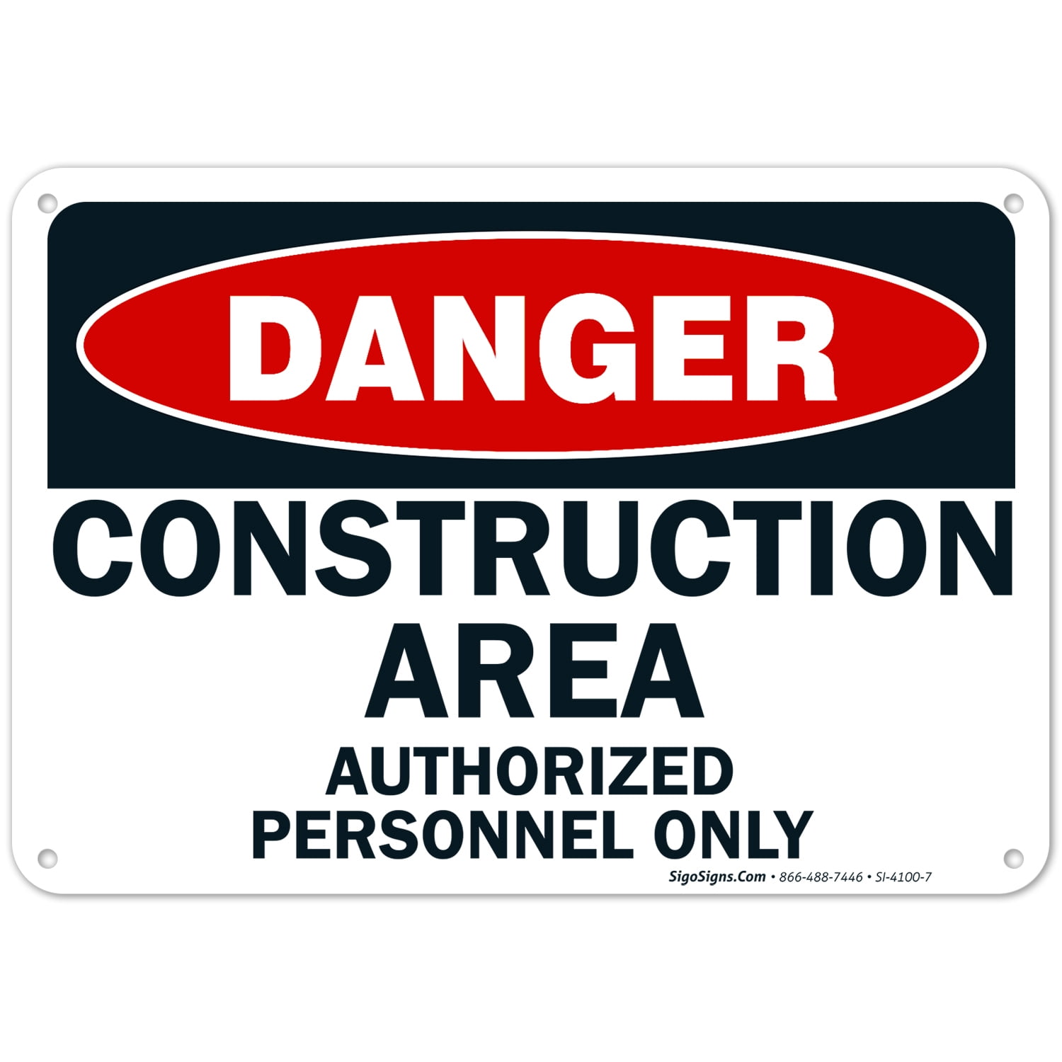 Danger Construction Area Sign, Authorized Personnel Only Sign ...