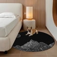 3.3ft Round Rug Mountain Line Area Rugs for Living Room Bedroom ...