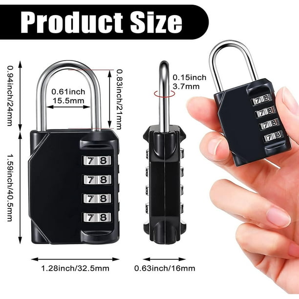 Paquete de 12 candados combinados de 4 dígitos para exteriores, candado impermeable, candado ...