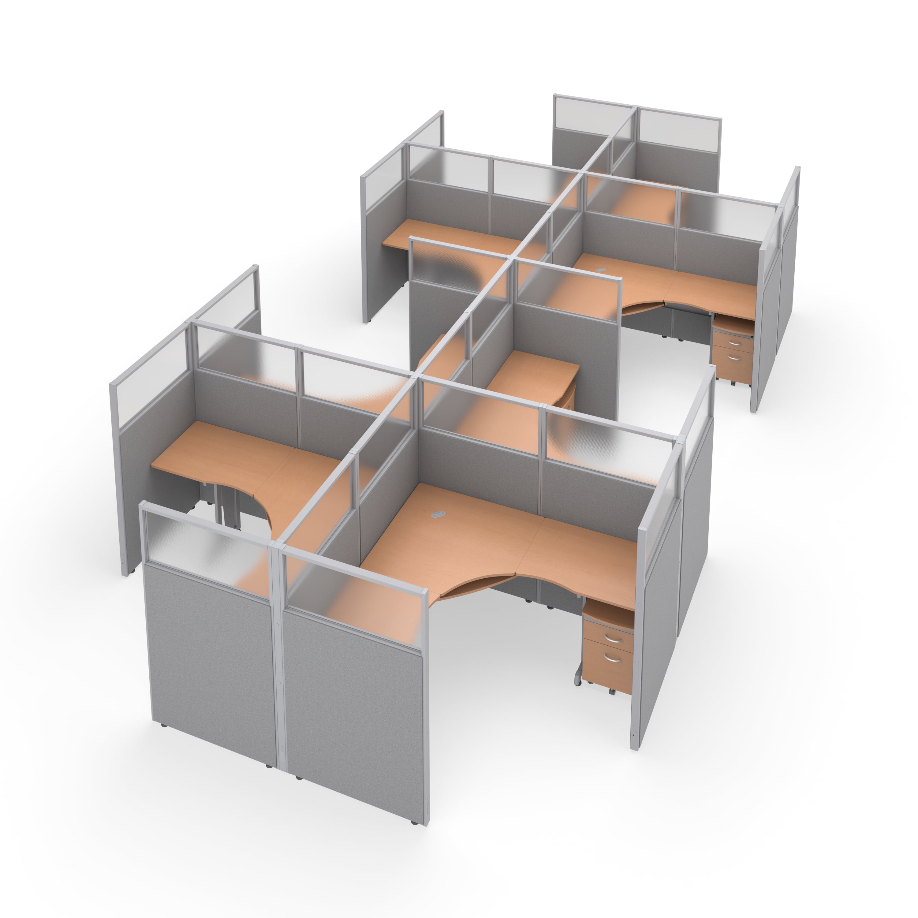 2x4 WrkSta 63"H/72"W/Poly/GrayV/Maple - Walmart.com