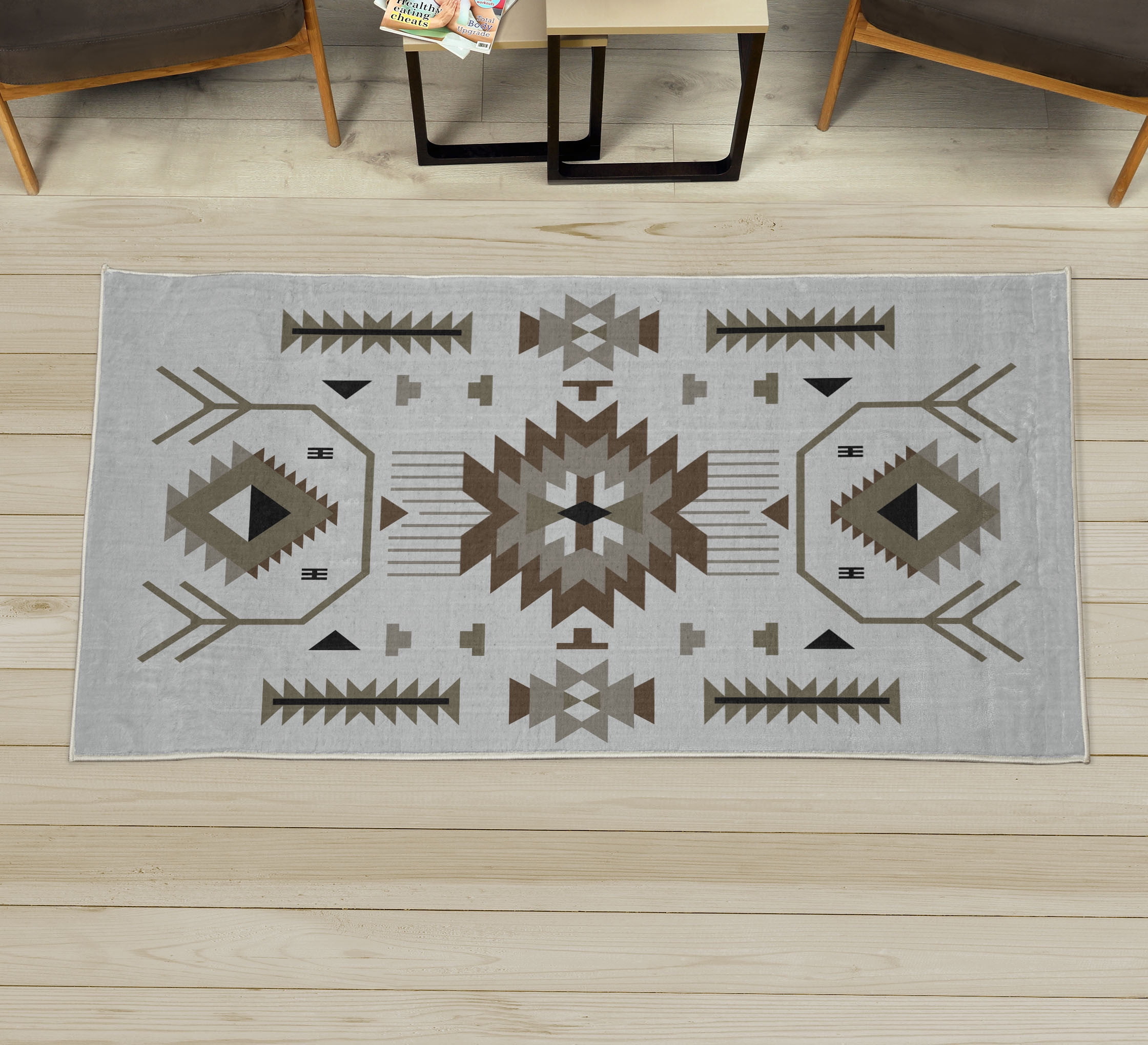Southwestern Decorative Rug, Ethnic Illustration of a Zigzags Design ...
