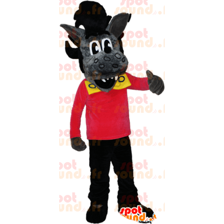 SPOTSOUND mascot of gray and black wolf with a rock hairstyle | Walmart ...