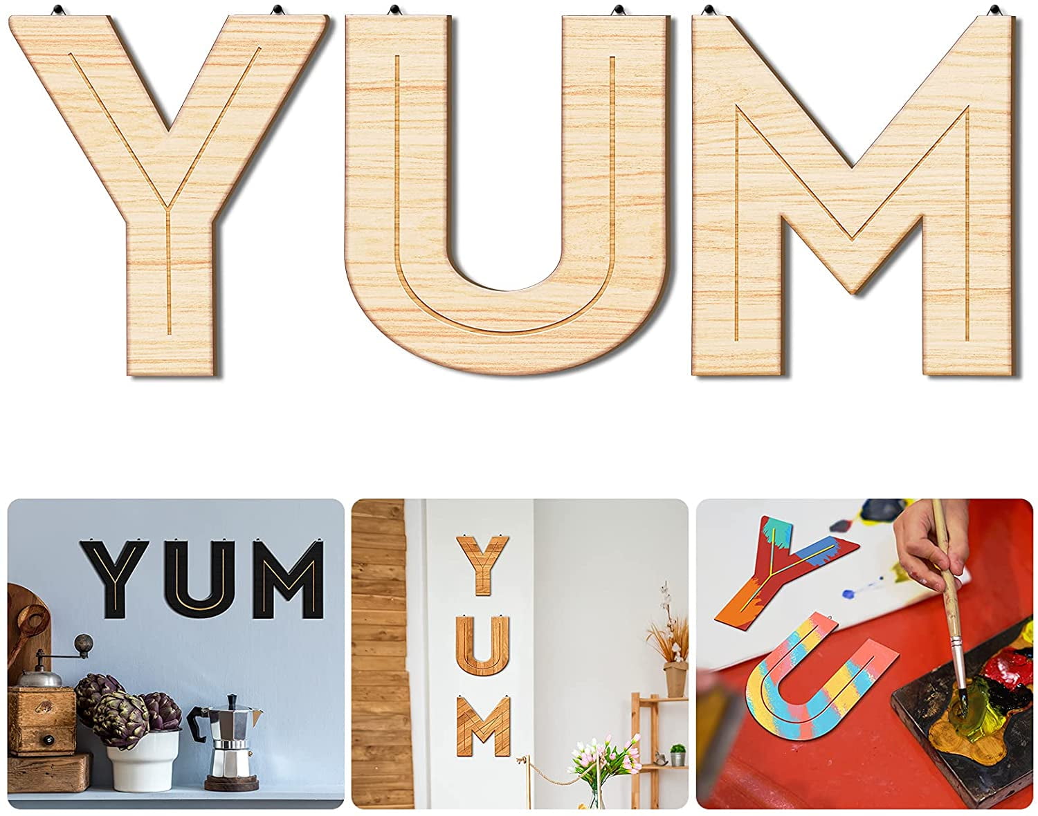 Yum wood kitchen sign Wall Décor Home Décor etna.com.pe