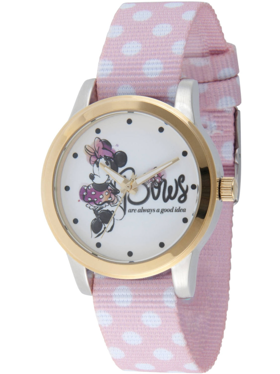 Disney Minnie Mouse Women's Two Tone Alloy Watch, Reversible Pink with ...