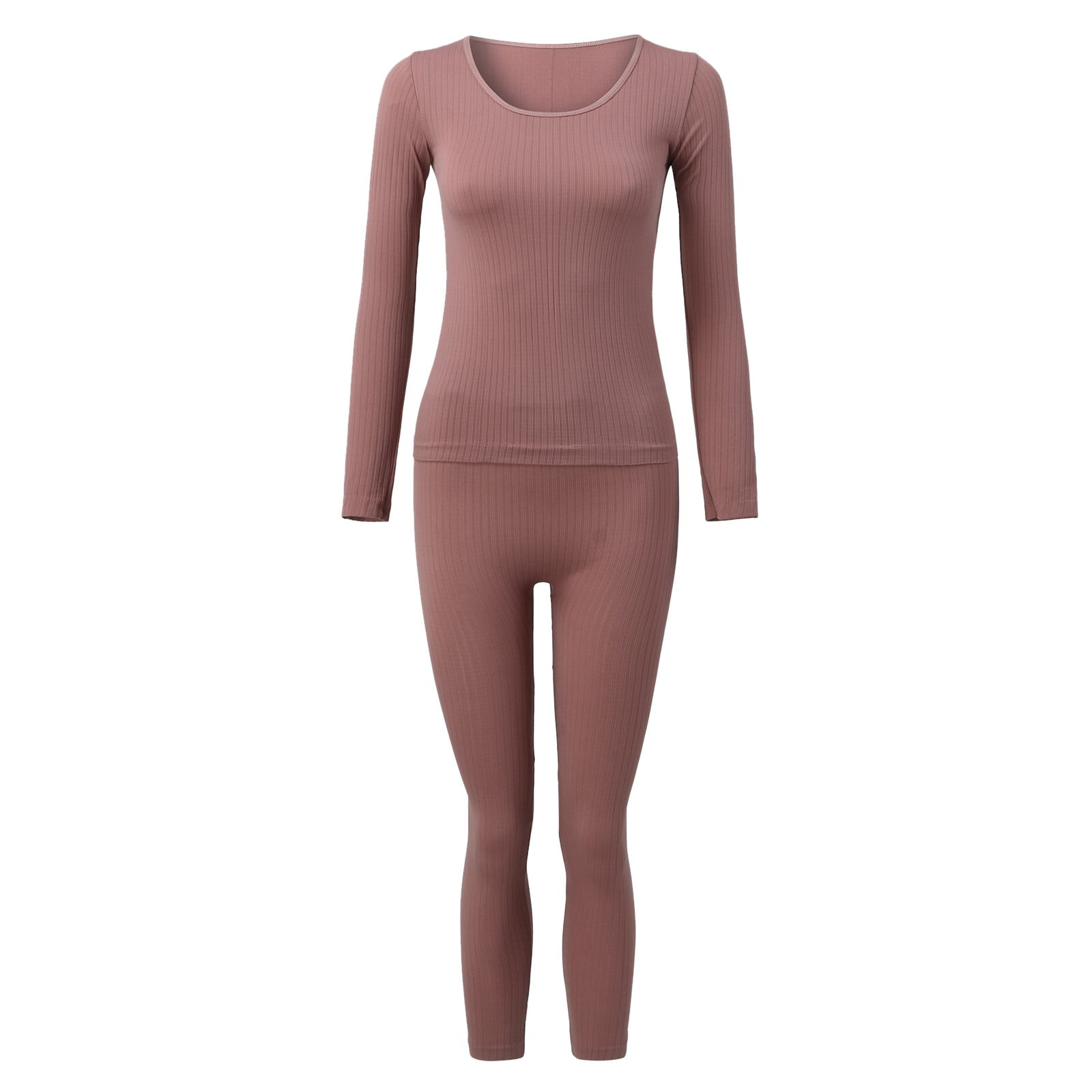 Women Casual 2PCS Outfits Sets Elastic Thermal Inner Wear Thermal ...