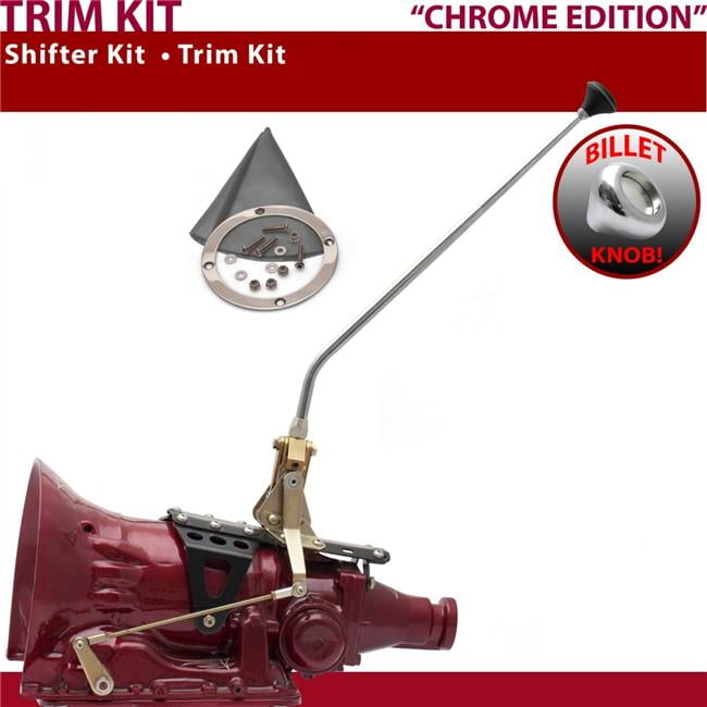 American Shifter 727 Shifter Kit Chrome 23 in. Trim Kit Push Button ...
