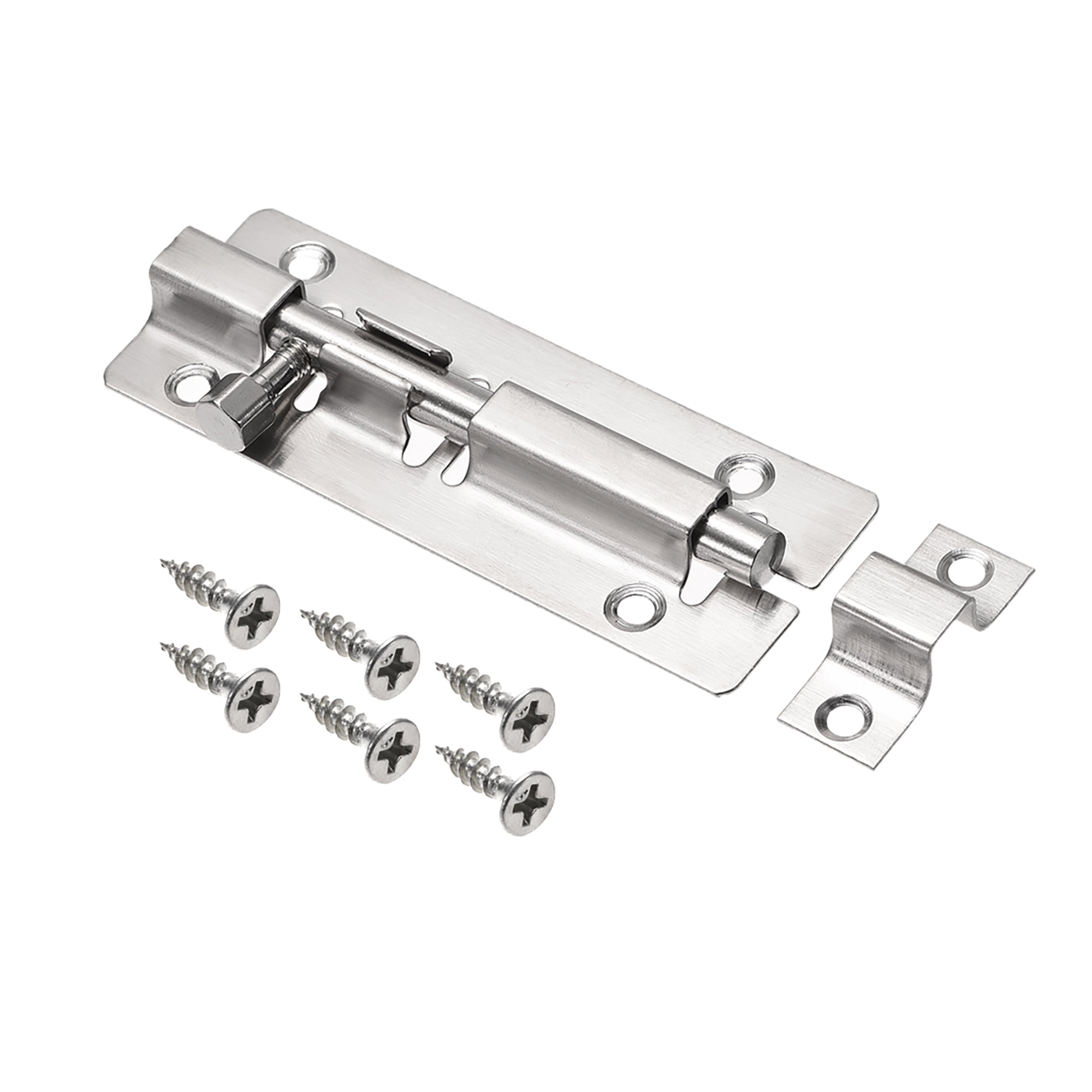 4.5" Long 7.8mm Rod Door Slide Latch Lock Stainless Steel Brushed 6Pack ...