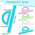 Ruler And Protractor Set Drawing And Geometry Stationery Protractor And ...