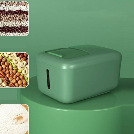 5-6L Rice Storage Bucket Food Sliding Lid Moisture- Rice Box Green ...