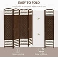 4 Panel Folding Room Divider Portable Privacy Screen Wave Fiber Room ...