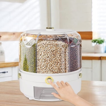 Wuzstar 6-Grid Rice Dispenser Rotating Dry Grain Container Tank for ...