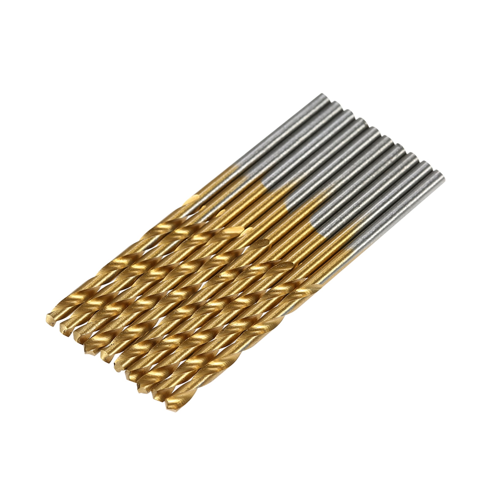Tfixol 50pcs Hss Plating Titanium Twist Drill Bit Set Metric System 1.0-3.0mm High Speed Steel Titanium Coated Twist Drills Bits Woodworking Wood Dril
