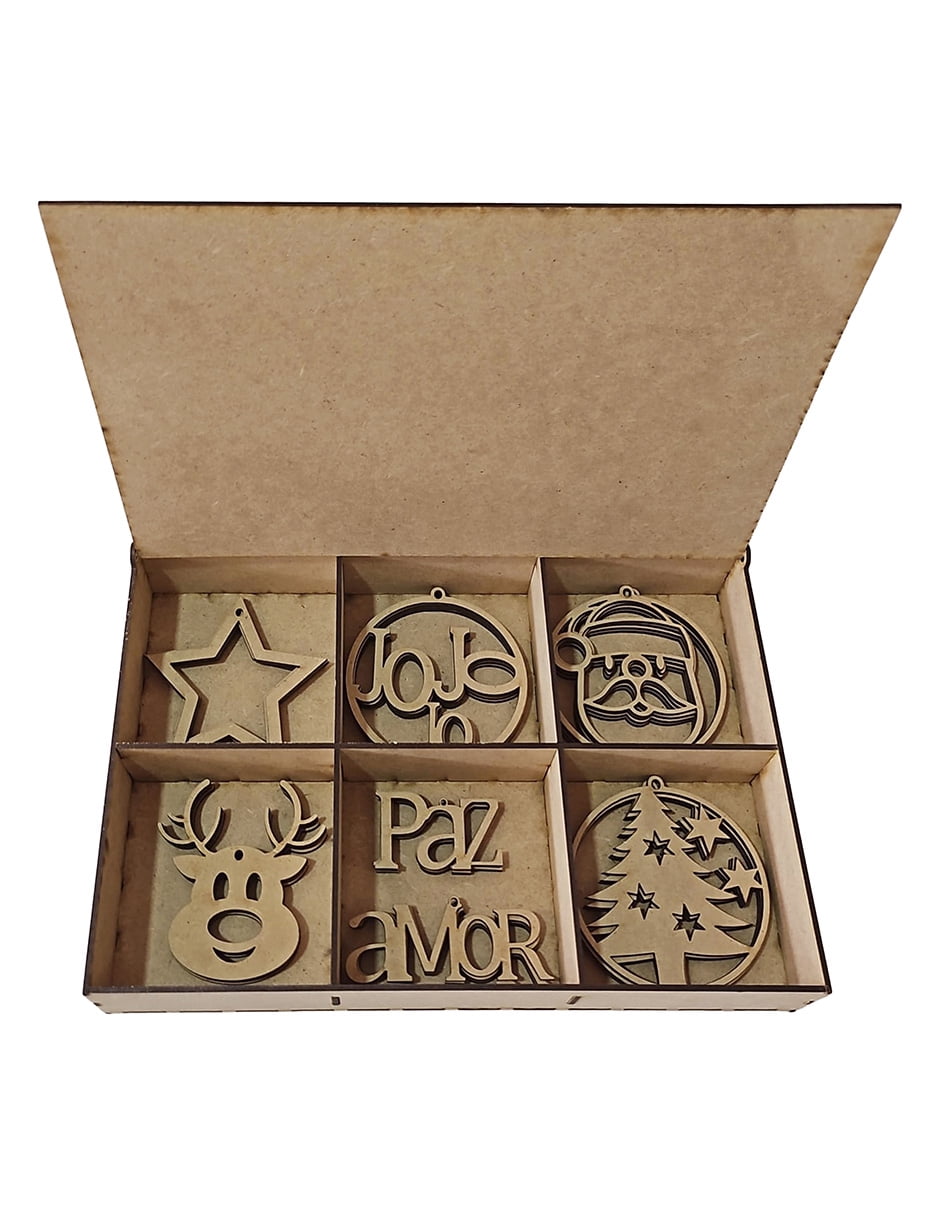 Set de 24 esferas navideñas elaboradas en MDF | Bodega Aurrera en línea