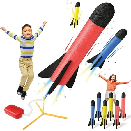Toy Rocket Launcher - Jump Rocket Set Includes 6 Rockets - Play Rocket ...