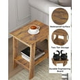 "RIEDHOFF Farmhouse Wooden End Table, 2 Storage Shelves, Rustic Brown ...