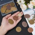 48Pcs 4 Styles Metal Tags Brass Stamping Blank Tag Pendants Flat Round ...
