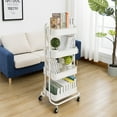 Walsport Heavy Duty Rubbermaid Mobile Storage Organizer 4-Tier Metal ...