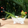Bathtub Bathing Frog Crafts Desktop Ornament Resin Statue Figurine ...
