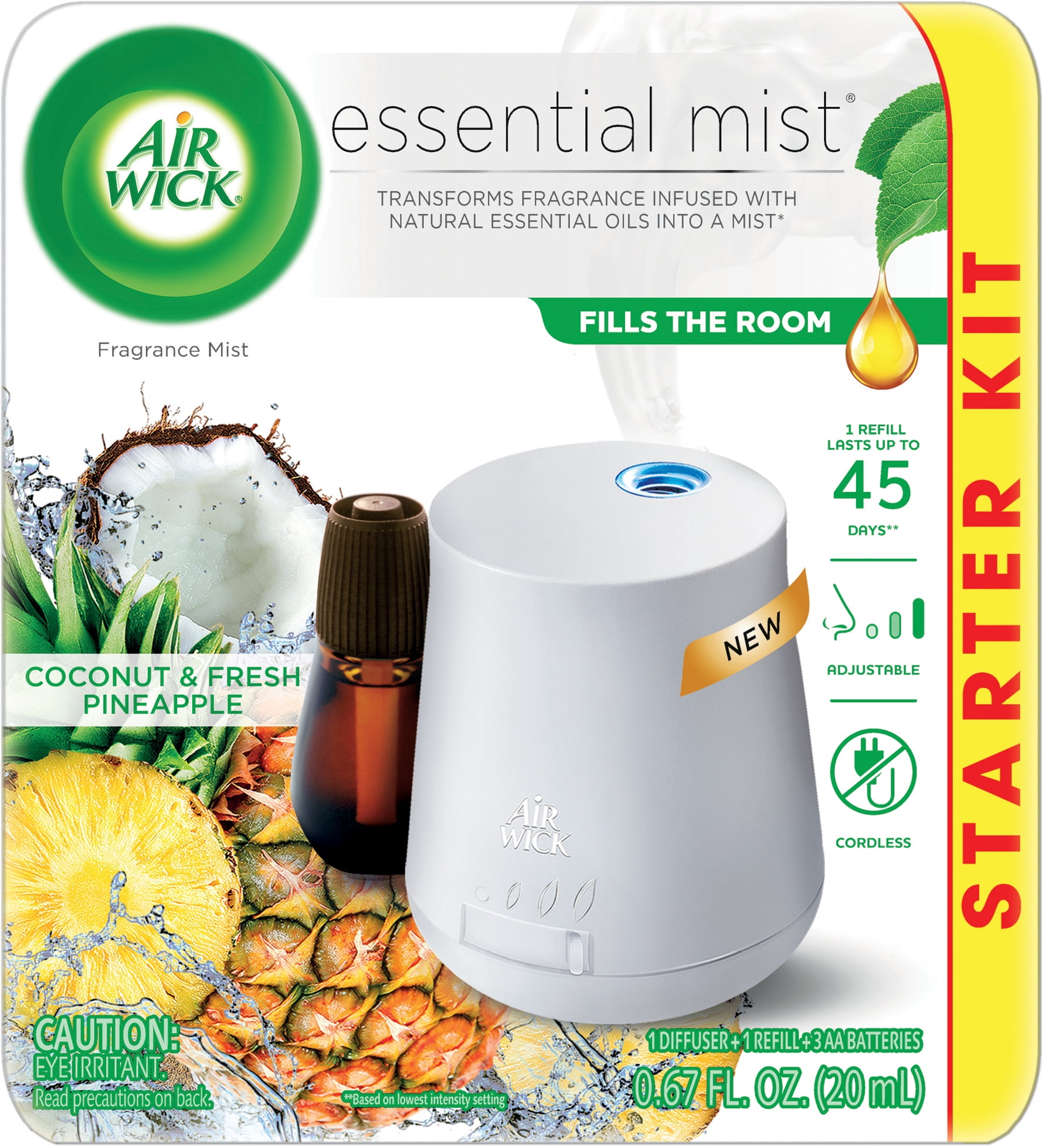 Air Wick Essential Mist Starter Kit (Diffuser + Refill), Coconut and ...