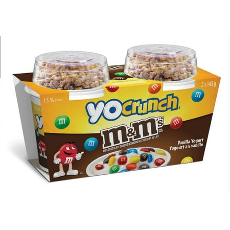 Danone YoCrunch Yogurt Vanilla With M&M's Topping, 2 x 143 g - Walmart.ca