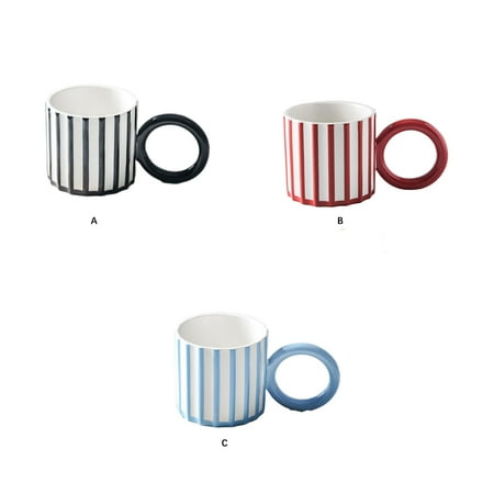 Ceramic Water Cup Stripe Pattern Coffee Tea Drinkware Milk Coffee Mug ...