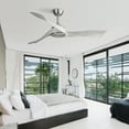 52 Inch Ceiling Fan Without Light 6 Wind Speed Timing Function 3 Solid ...