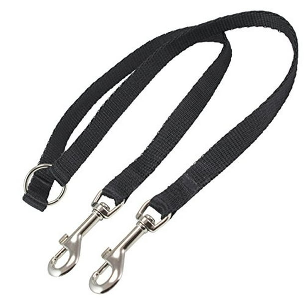 15" Nylon 2-way Double Dog Leash - Two Dog Coupler Black 3 Sizes (Small ...